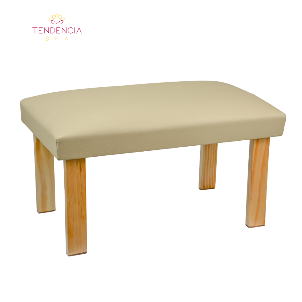 BANCO MADERA PARA CAMILLA C/VINIL CREMA - TENDENCIA SPA