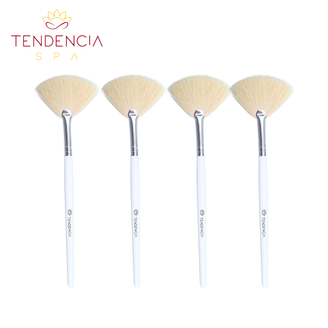 KIT 4 BROCHAS FACIALES ABANICO NATURAL - TENDENCIA SPA